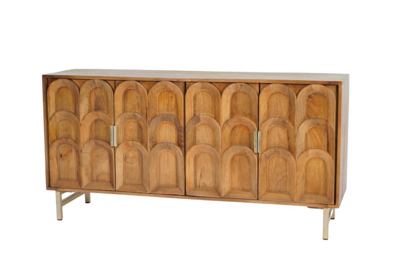 Wooden multi arch design 4 door sideboard – smileinteriors