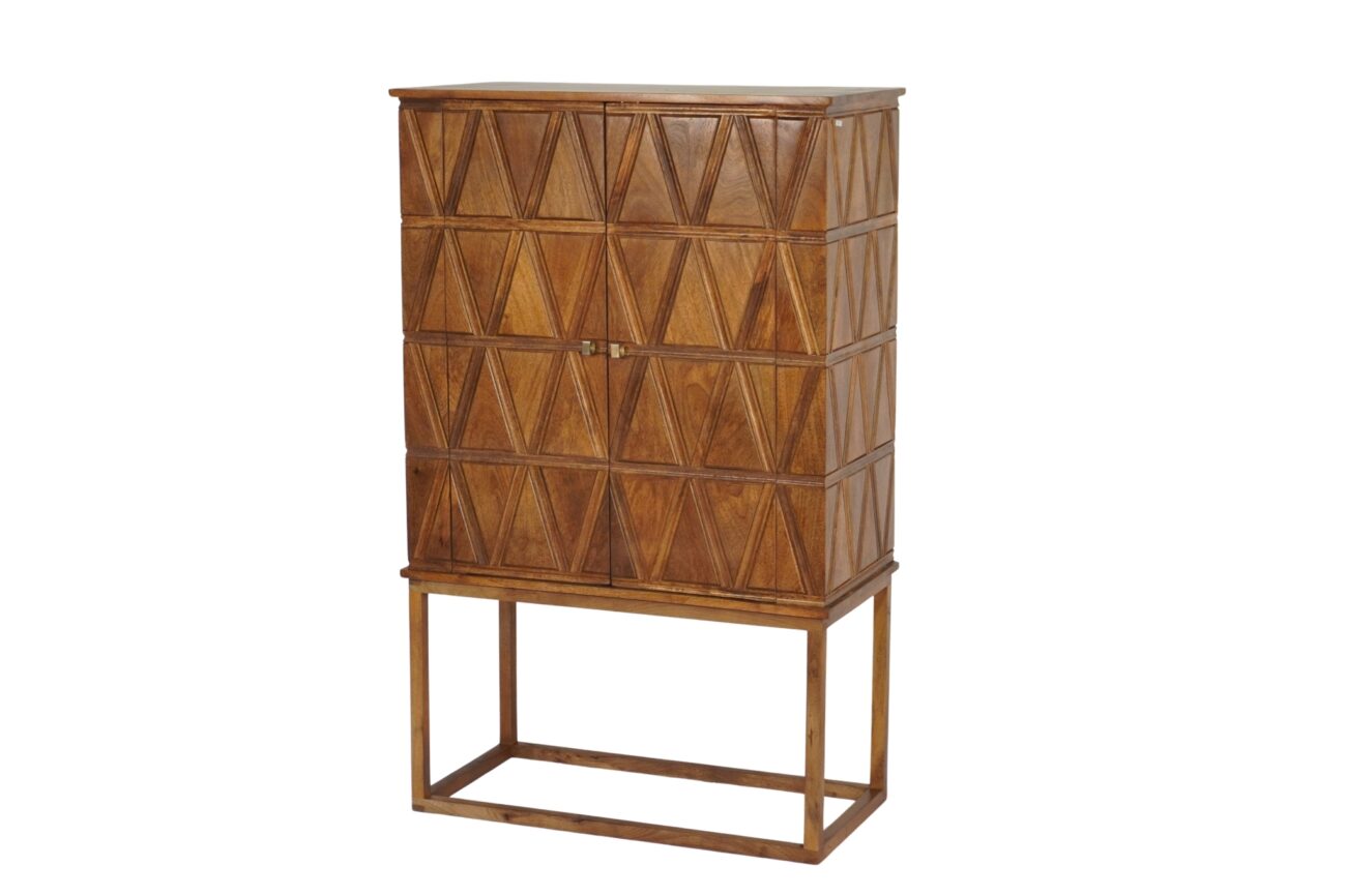 Wooden triangular design 2 door cabinet – smileinteriors