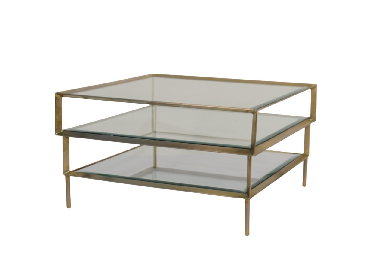 Wooden step design coffee table with bevelled glass tops – smileinteriors