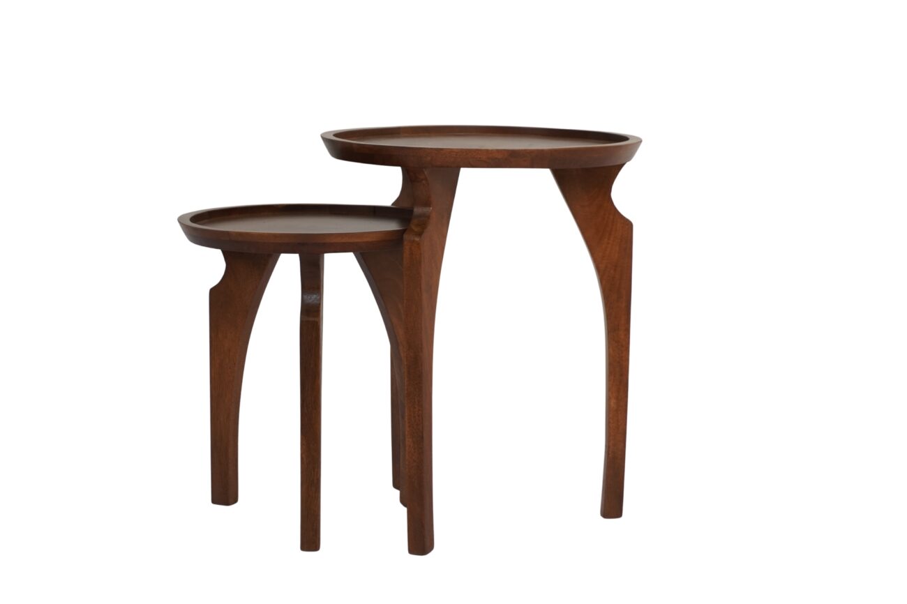Wooden carved design nesting tables – smileinteriors
